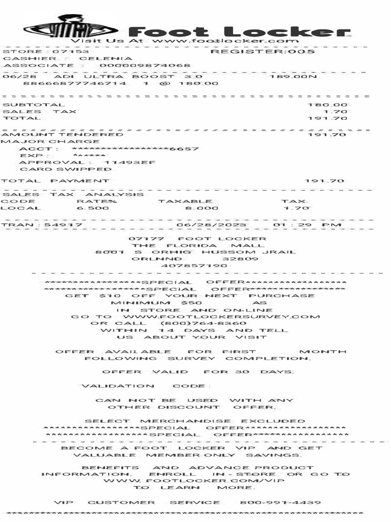 Foot Locker Ticket | PDF | Government Finances | Economies