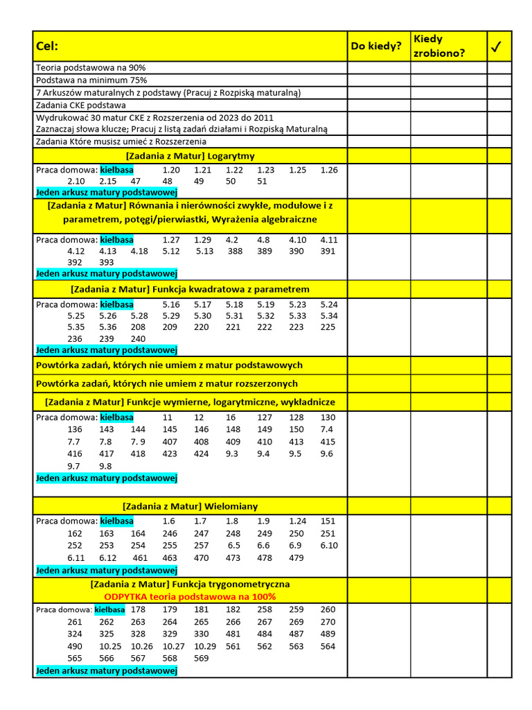 Harmonogram Pracy | PDF