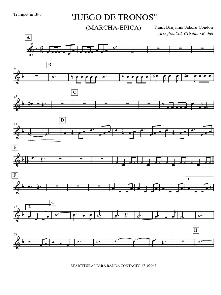 Juego de Tronos Partitura Banda | PDF