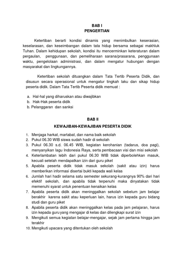 Tata Tertib SMKN 21 Jakarta | PDF