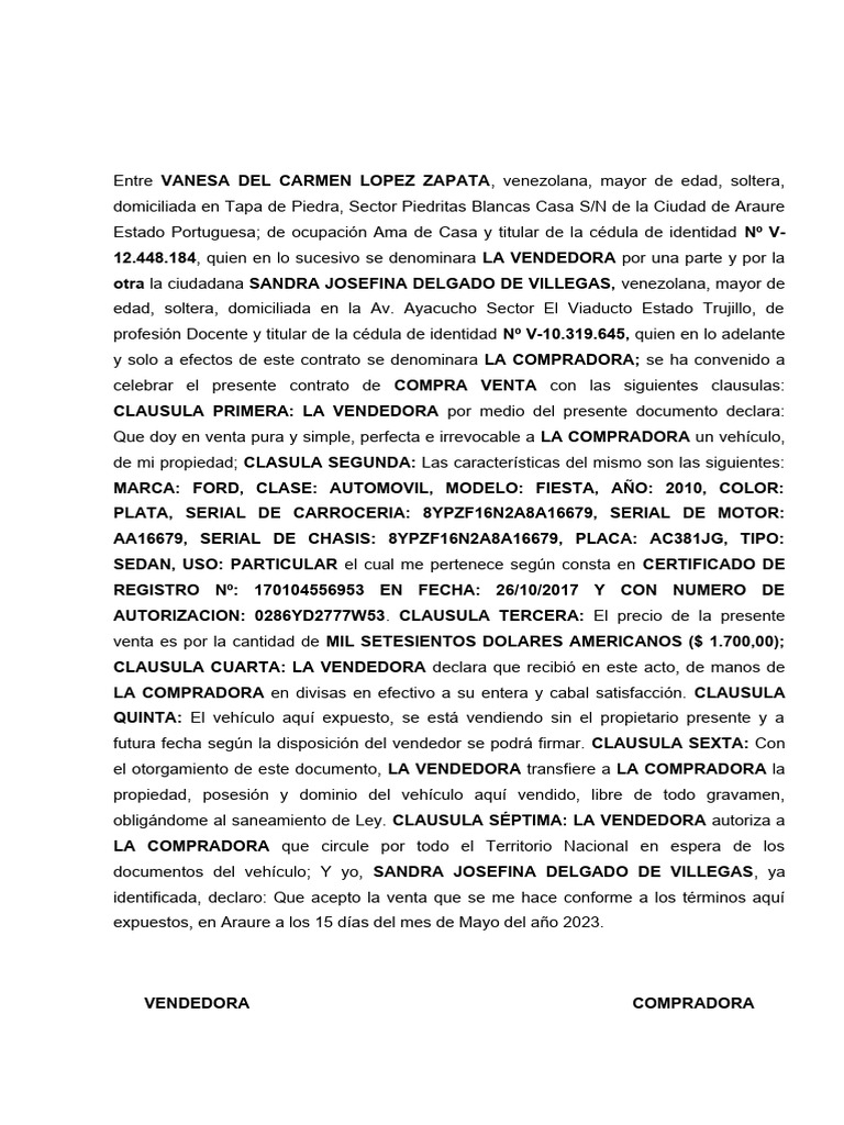 Modelo Compra Venta | PDF