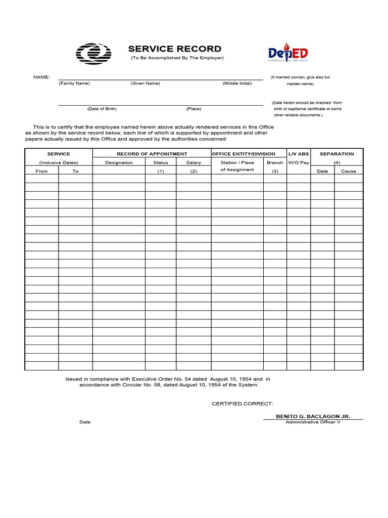 Service Record | PDF