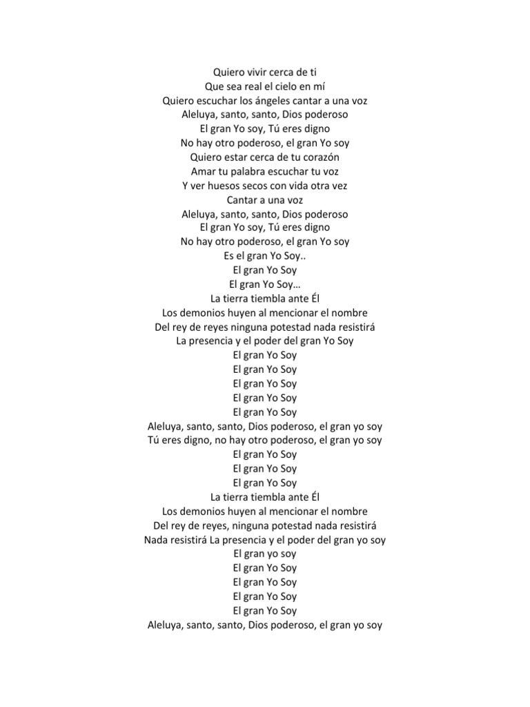 El Gran Yo Soy - Letra | PDF | Religión y espiritualidad