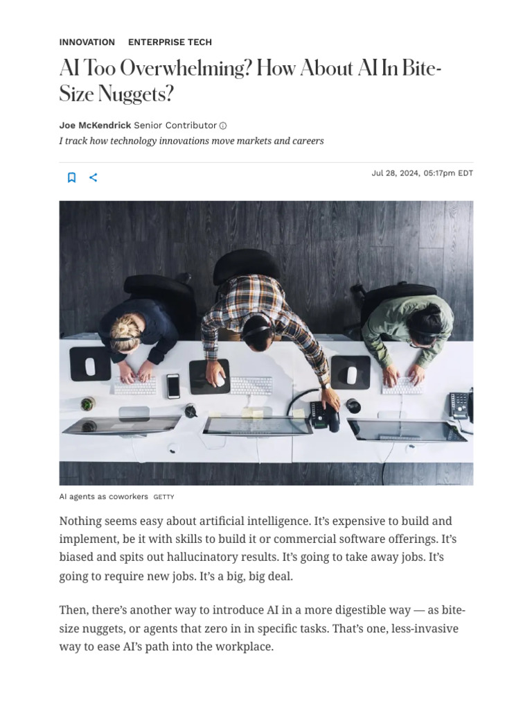 AI Too Overwhelming - How About AI in Bite-Size Nuggets | PDF | Artificial Intelligence ...