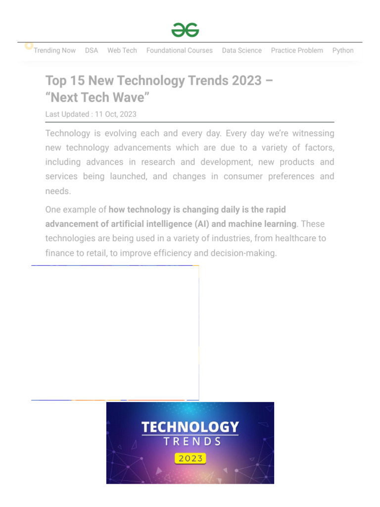 Top 15 New Technology Trends 2023 - "Next Tech Wave" | PDF | Internet ...