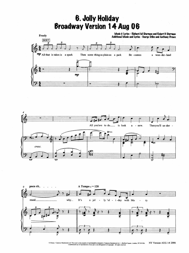 Anna - Mary Poppins Broadway Conductor's Score | PDF