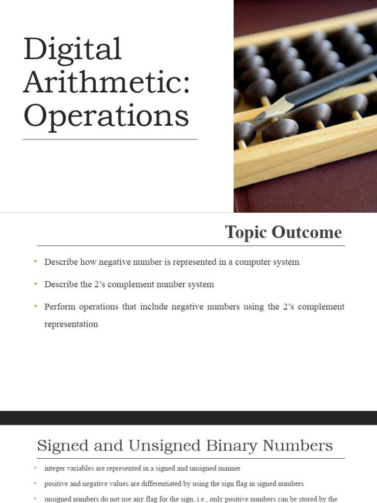 Digital Arithmetic Operations | PDF | Elementary Mathematics | Encodings Digital Arithmetic Operations | PDF | Elementary Mathematics | Encodings