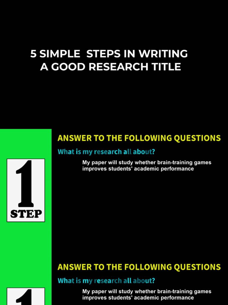 Tips in Doing Research Title | PDF