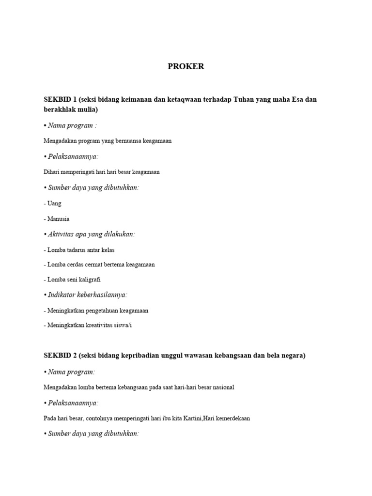 Proker Osis 2024..) | PDF