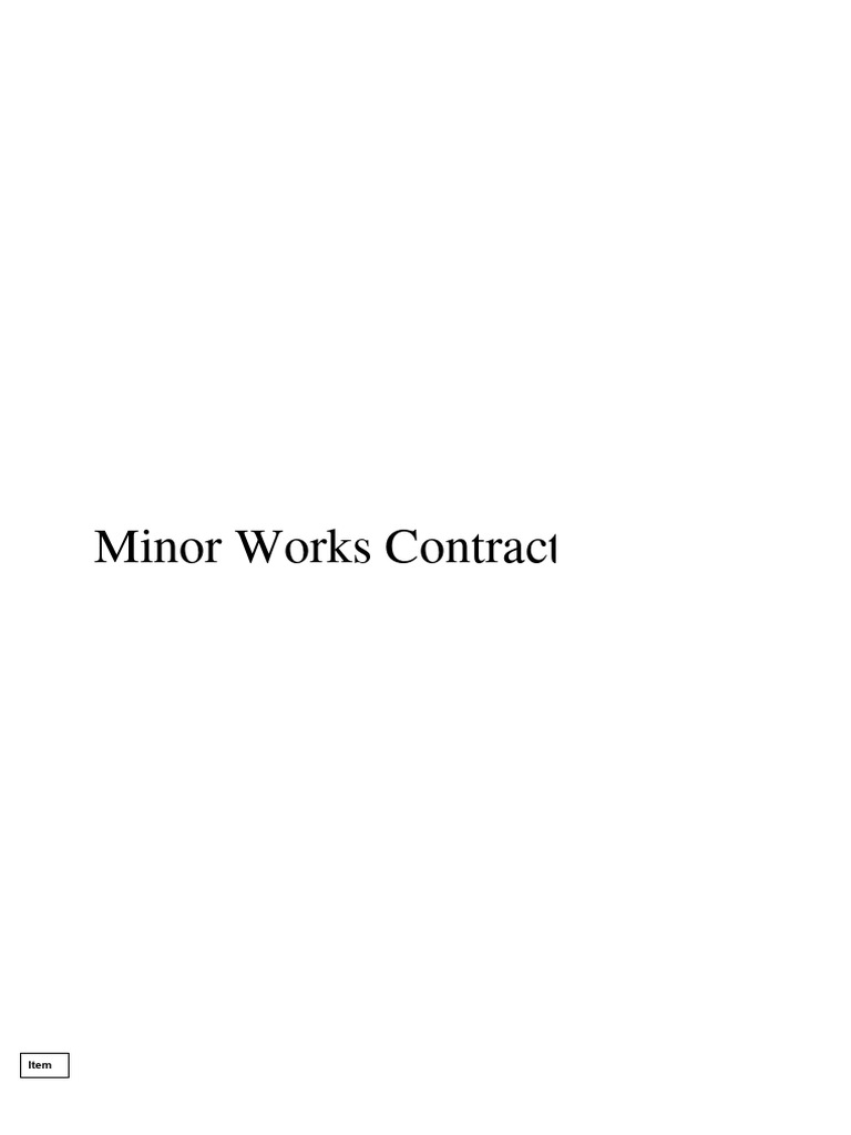 Minor Works Contract | PDF | Insurance | Liability Insurance