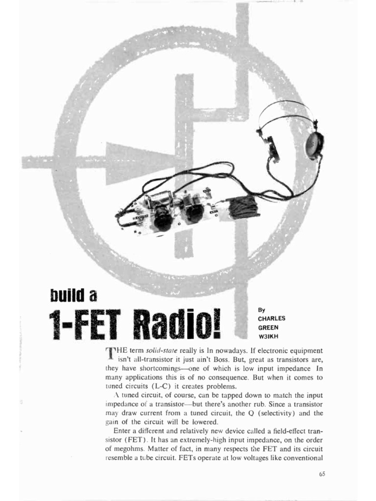 Build A 1-FET Radio - Practical Electronics - 1967 | PDF