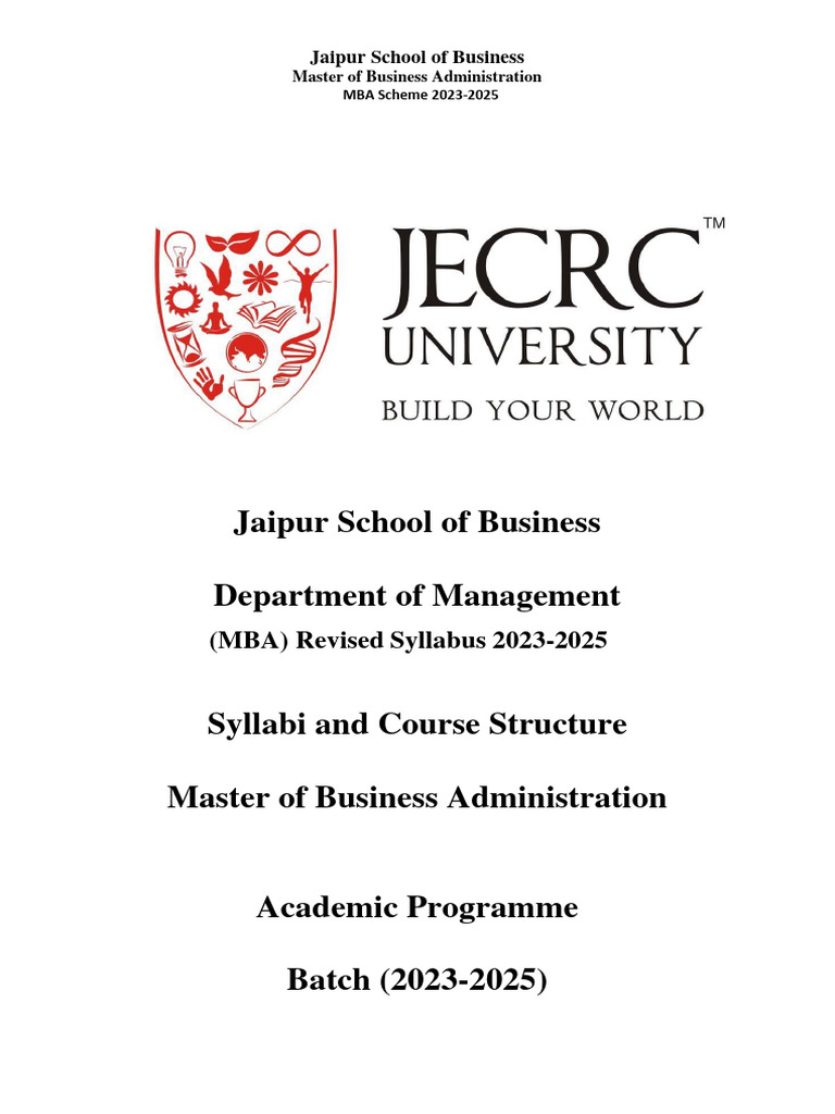 MBA Syllabus | PDF | Economics | Marketing