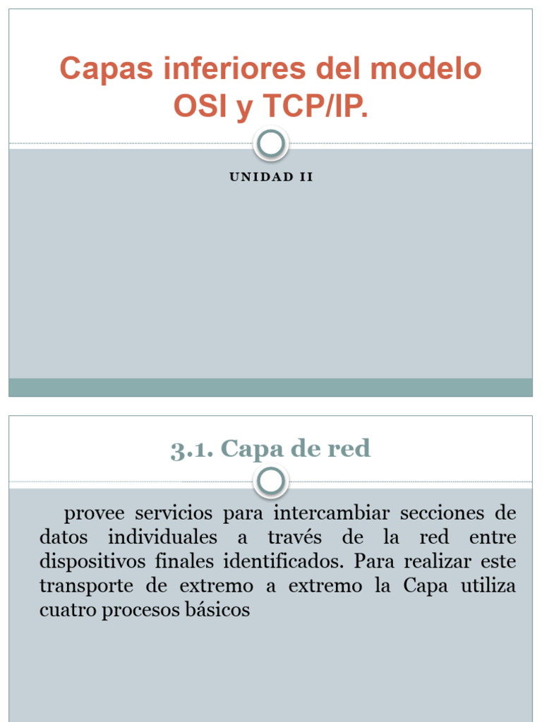 Capas Inferiores Del Modelo OSI y TCP U2 | PDF | Enrutador (Computación ...