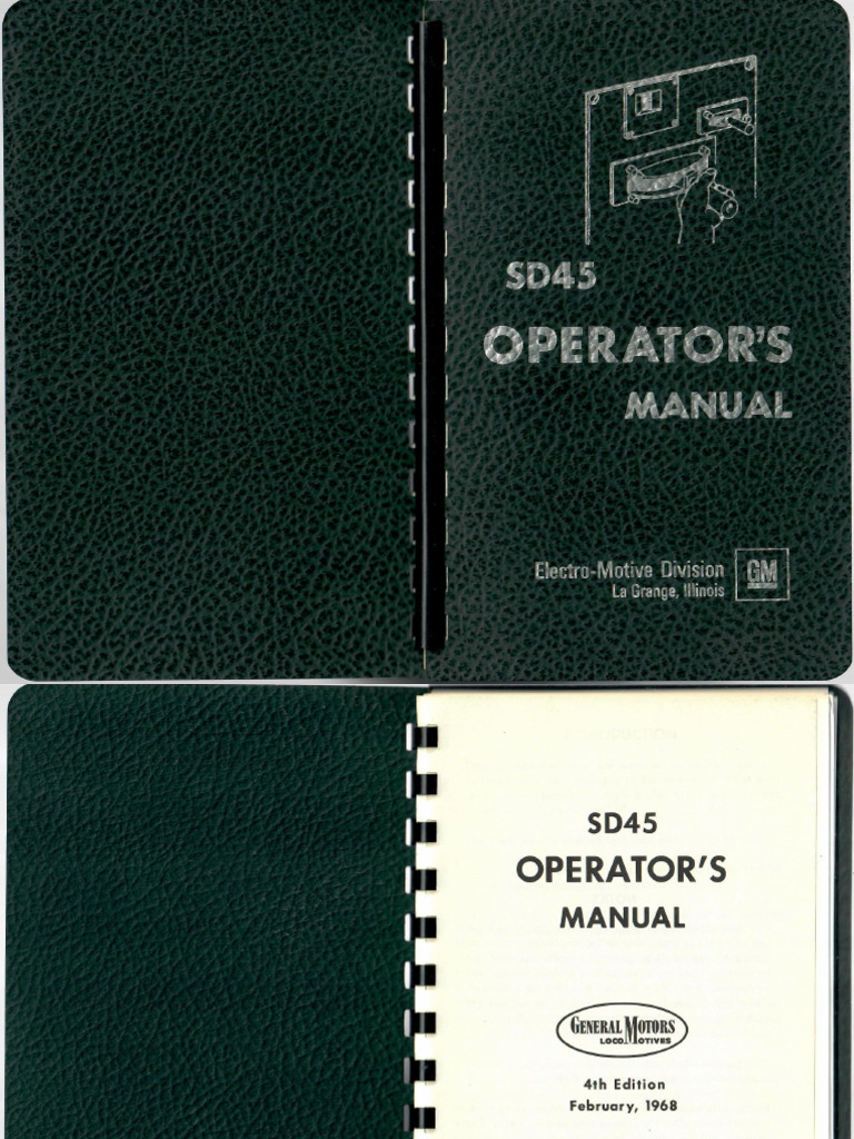 EMD SD45 Operator's Manual (4th Edition) | PDF