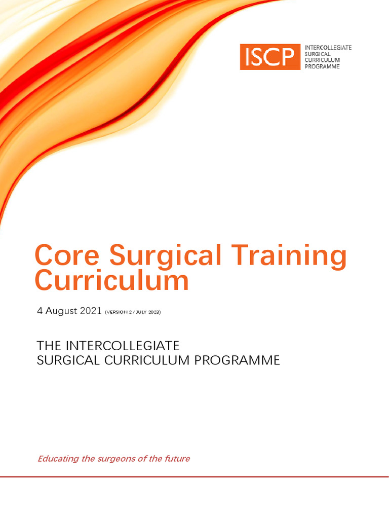 Core Surgical Training Curriculum August 2021 | PDF | Curriculum | Surgery