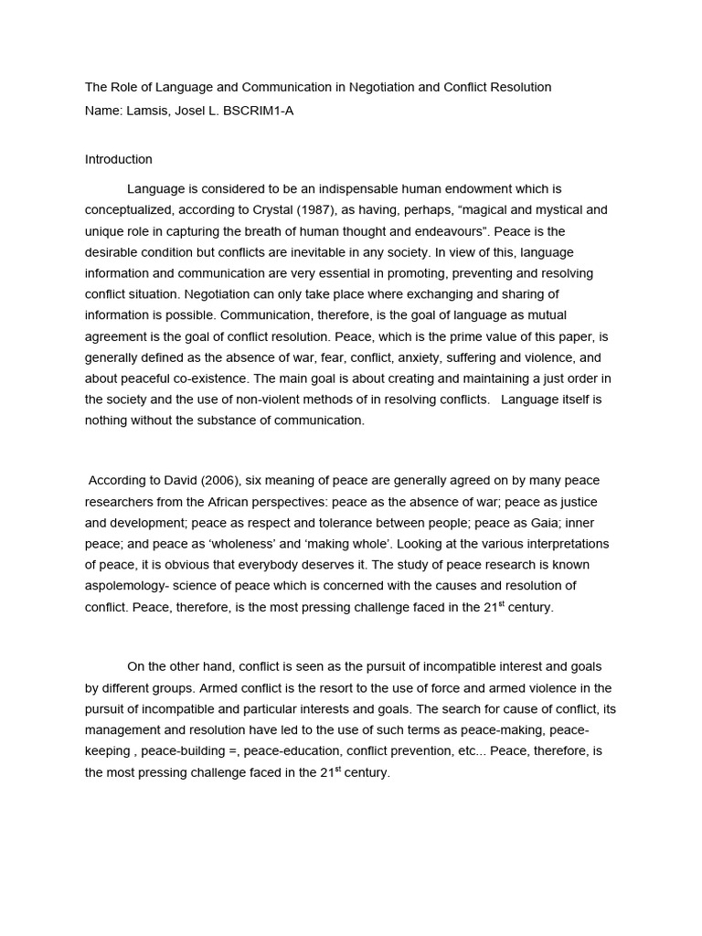 Eng21 The Role of Language and Communication in Negotiation and ...