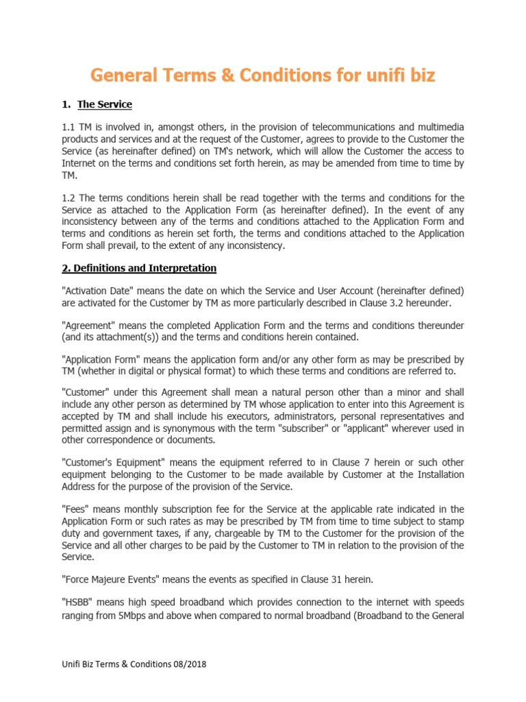 General - TNC - UniFi - Business Form 9, 24, 49 | PDF | Finance & Money ...