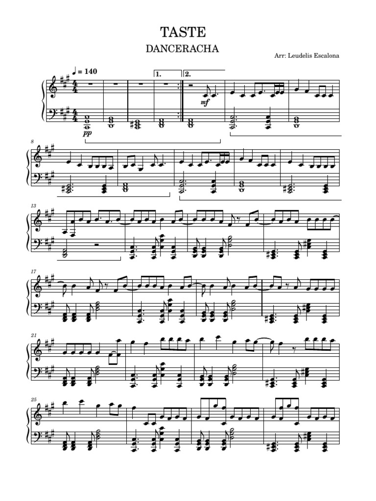 TASTE - Piano nnTASTE Lee Know Hyunjin Felix Stray Kids TASTE Piano | PDF