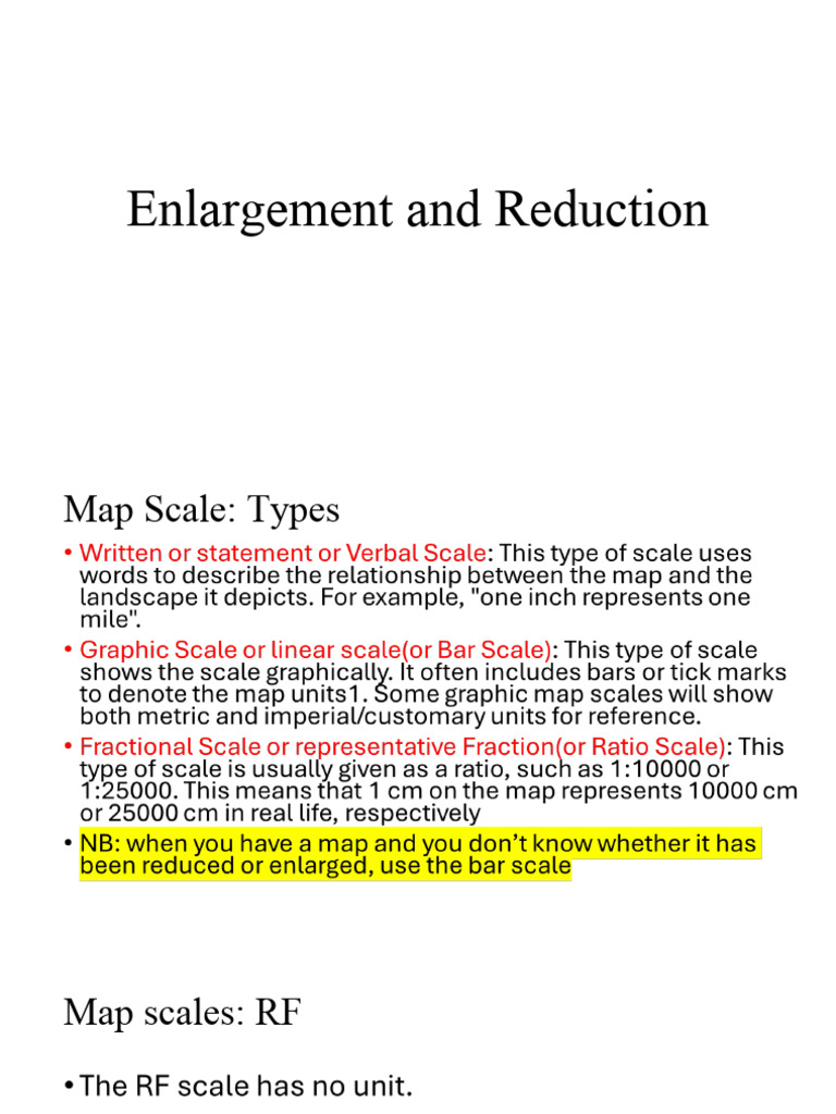 Lect 2 Map Scale, Enlargement and Reduction | PDF | Map
