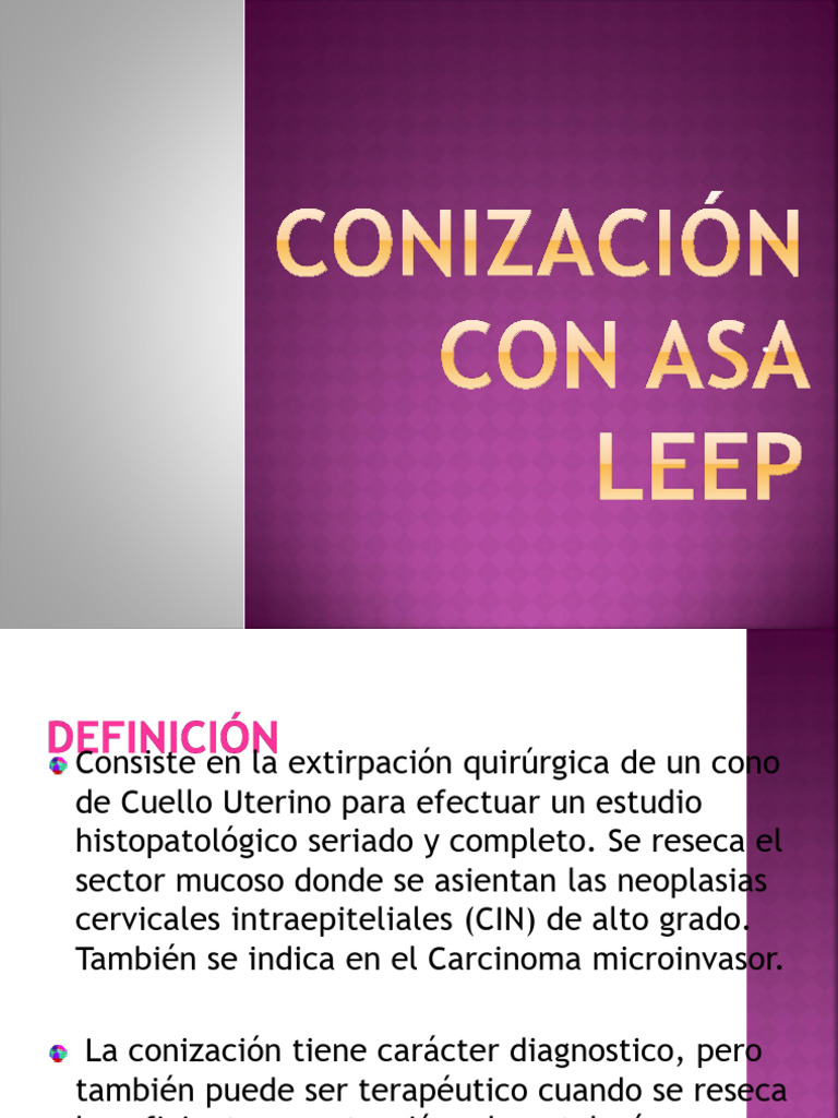 15.2 Conización Cervical Con Asa LEEP | PDF | Cirugía | Cáncer de cuello uterino