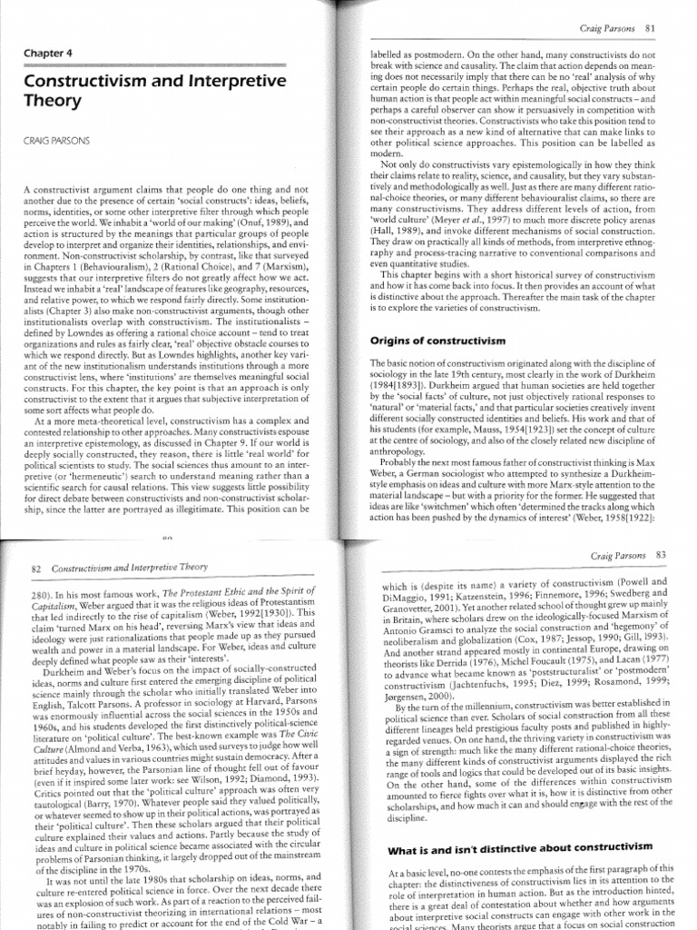 Constructivism and Interpretive Theory | PDF