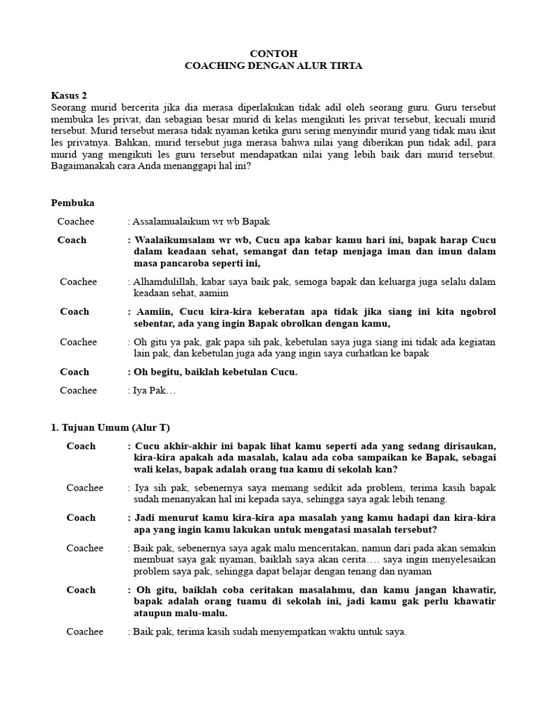 Contoh Skenario Coaching TIRTA | PDF