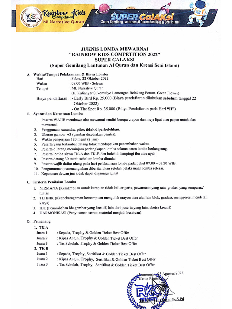 Juknis Lomba Mewarnai | PDF