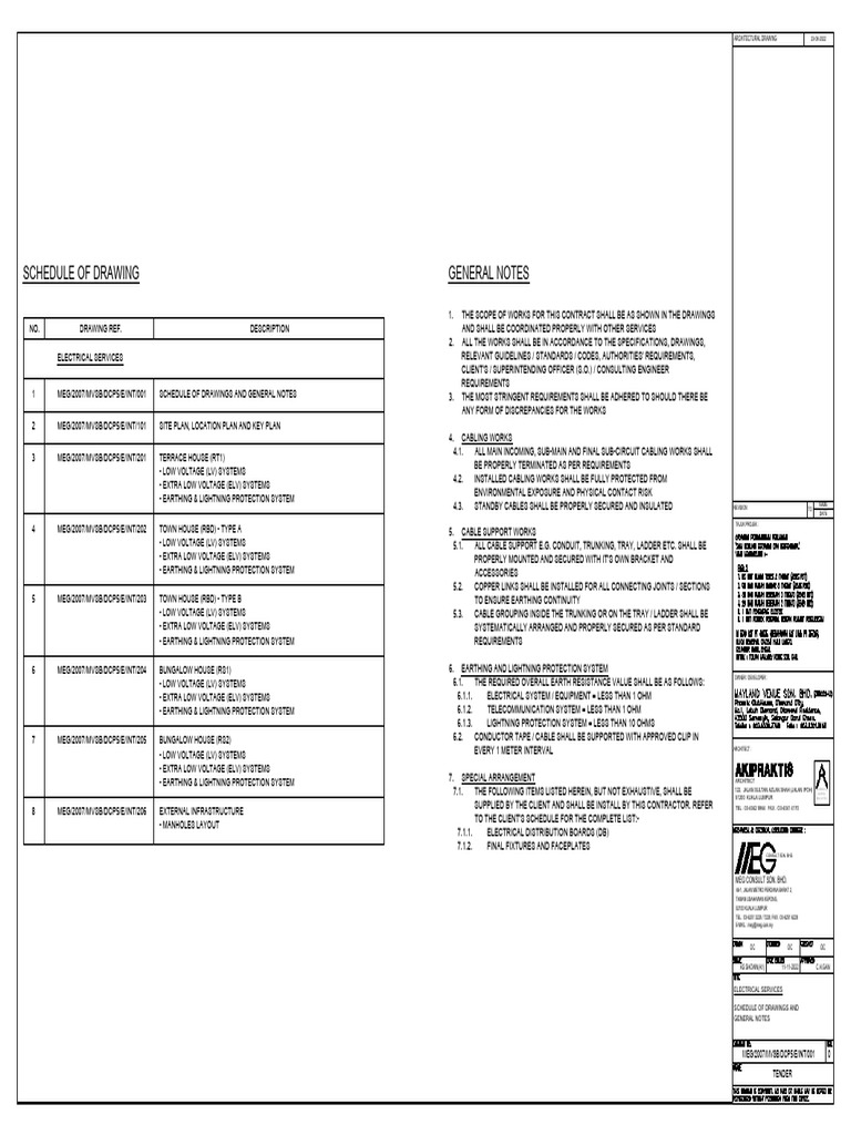 Electrical Services Drawing Schedule | PDF | Building Engineering ...