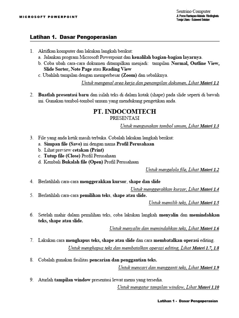 Latihan Powerpoint | PDF | Komputer