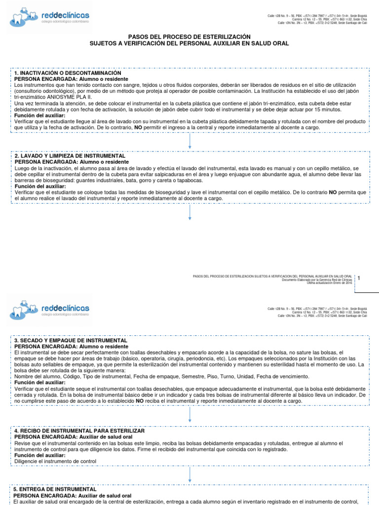 Protocolo de Esterilización | PDF