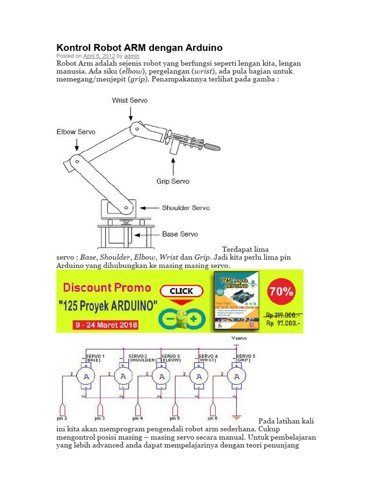 Kontrol Robot ARM dengan Arduino | PDF