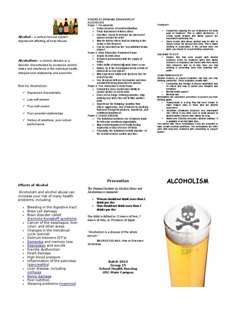 Alcohol Brochure | Download Free PDF | Alcoholism | Substance Abuse