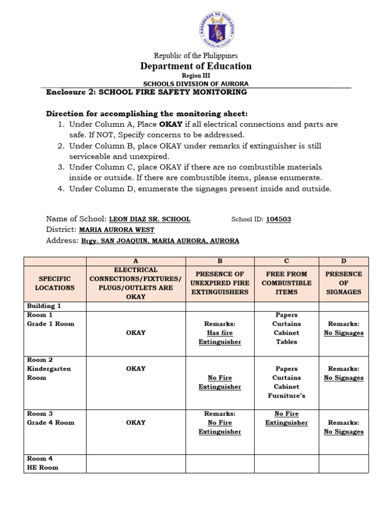 Fire Safety Monitoring Leon Diaz Sr. Es | PDF | Building Engineering ...