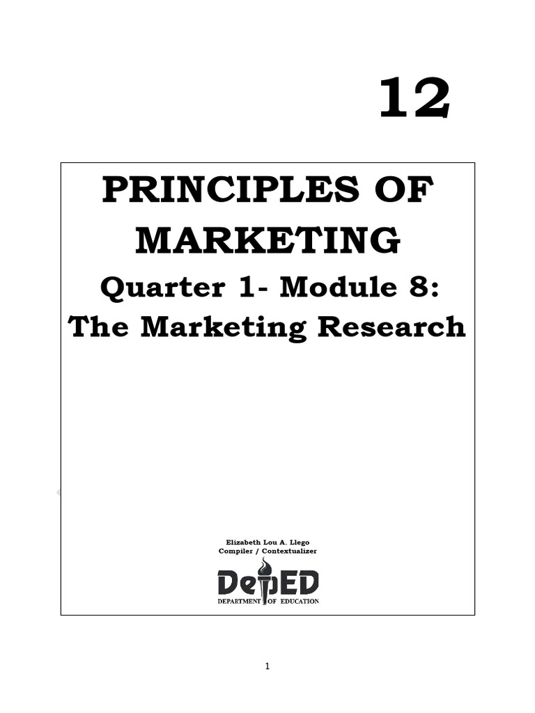 Principles of Marketing Q1 Module 8 Final 1 16 | PDF | Sampling ... Principles of Marketing Q1 Module 8 Final 1 16 | PDF | Sampling ...