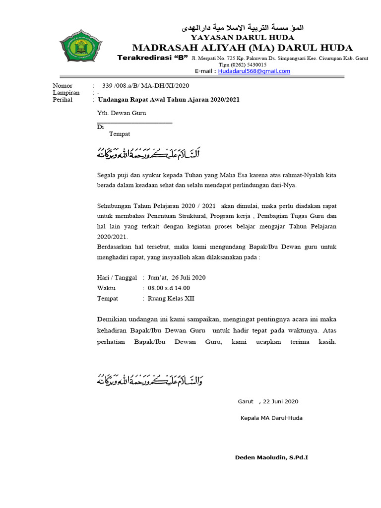 Undangan Rapat Awal Tahun 2021 | PDF Undangan Rapat Awal Tahun 2021 | PDF