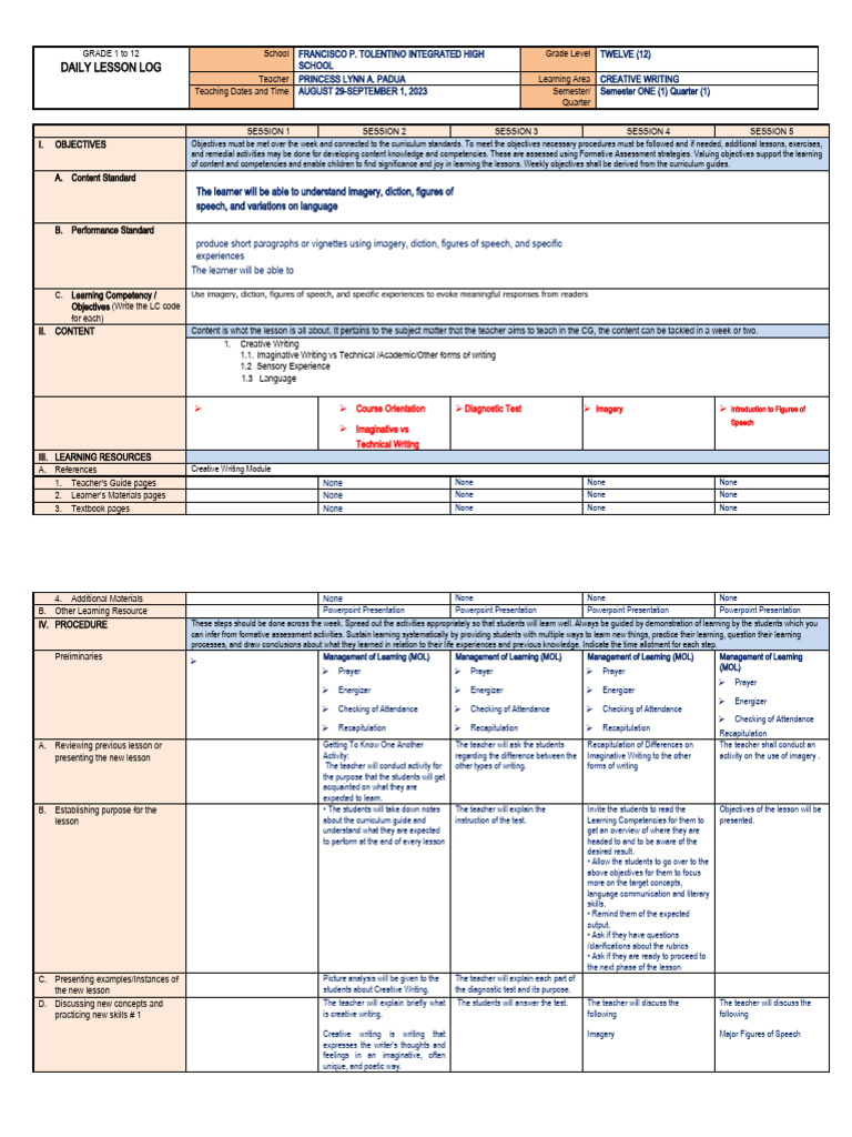 CW Week 1 | PDF | Learning | Teachers