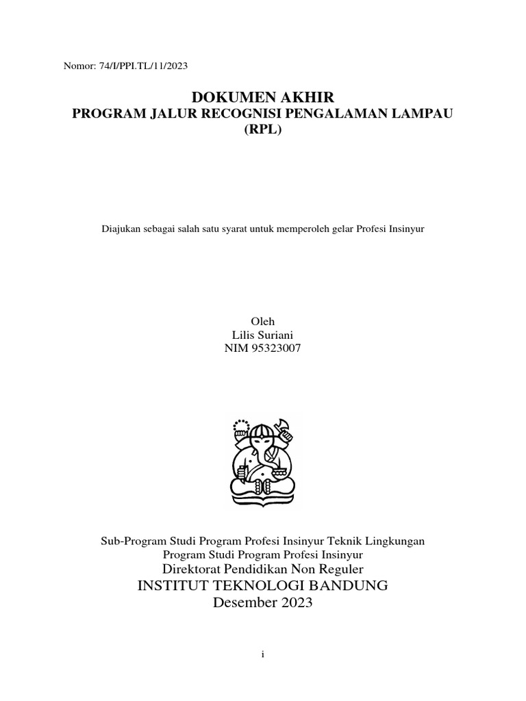 Lilis Suriani: Dokumen RPL Teknik Lingkungan | PDF