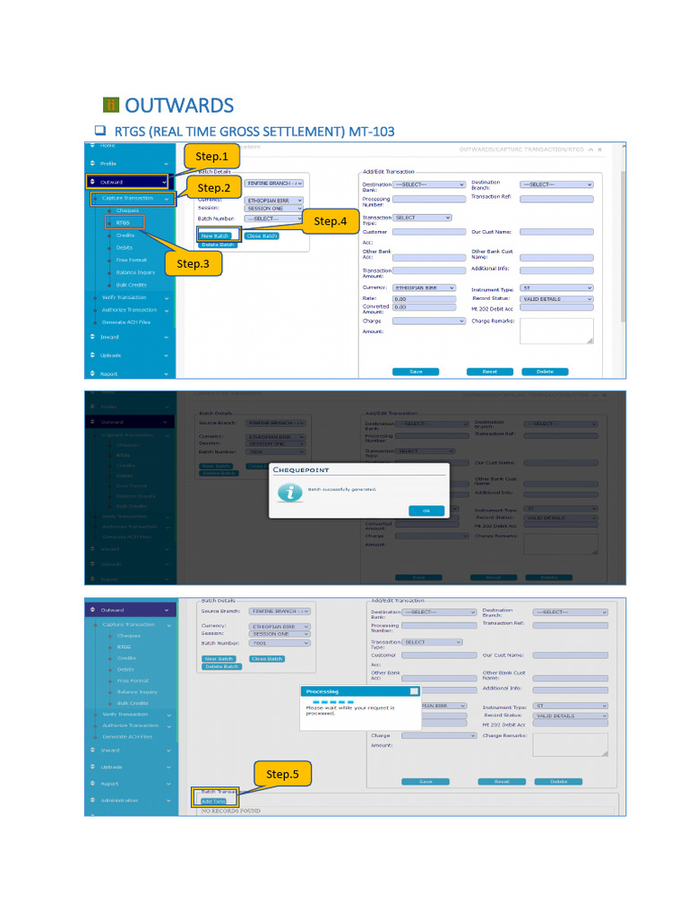 Steps To Perform Rtgs Transaction Aseok | PDF