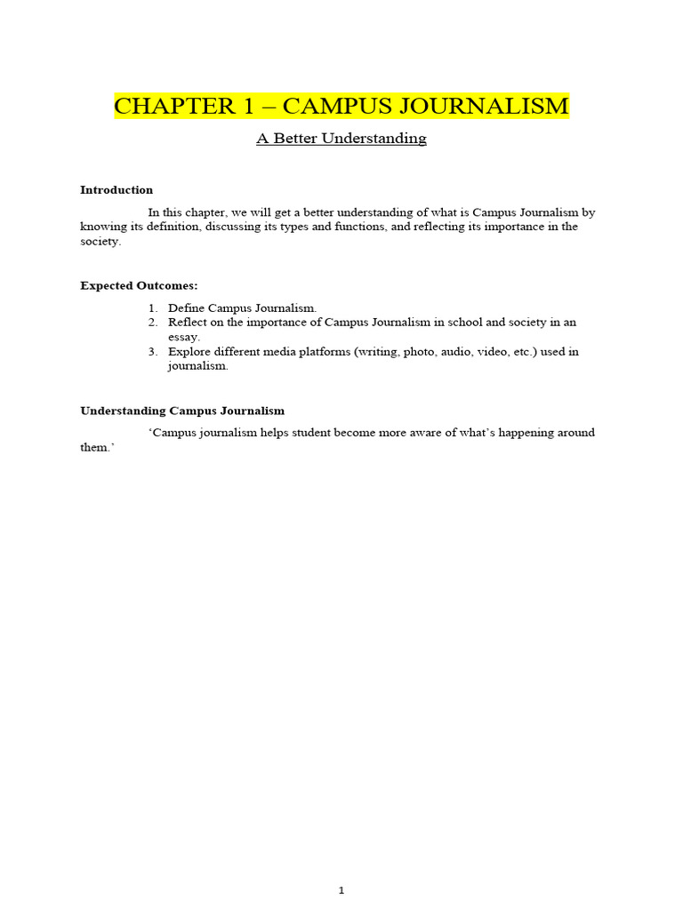 Campus Journalism Module | PDF | Journalism | Social Media