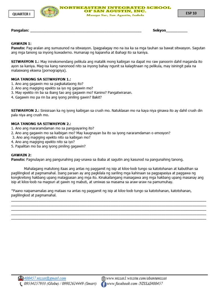 Esp 10 Activity 1 | PDF