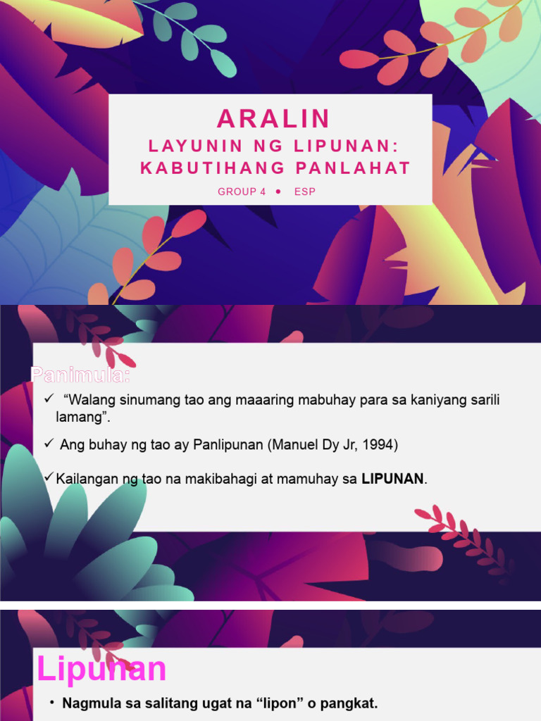 Layunin NG Lipunan Kabutihang Panlahat | PDF