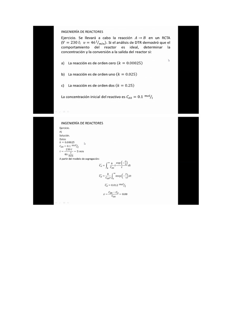 Problemas de Reactores | PDF