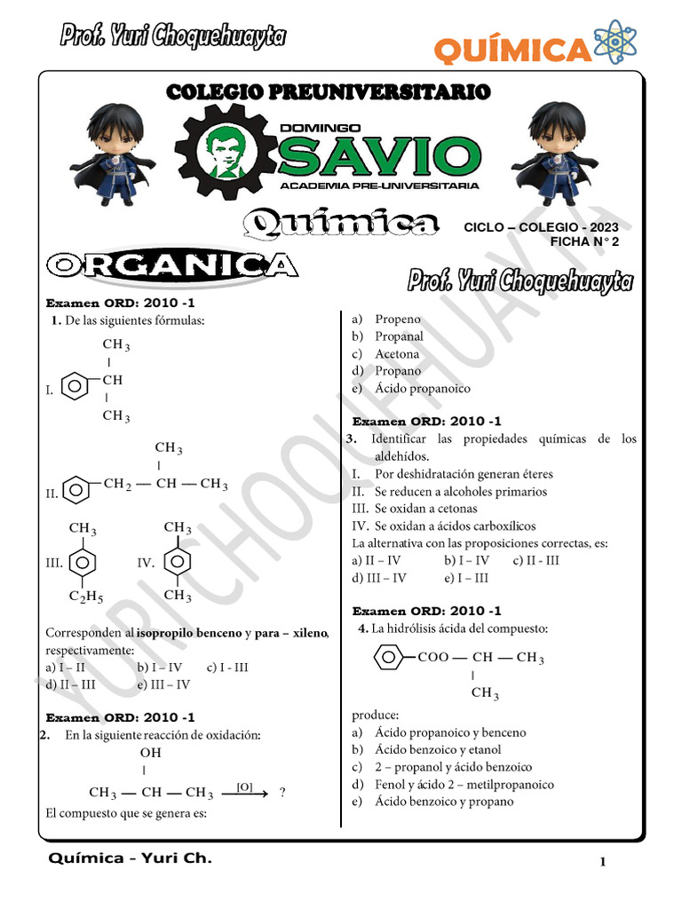 Prepaso Organica - Examenes-Ds | PDF