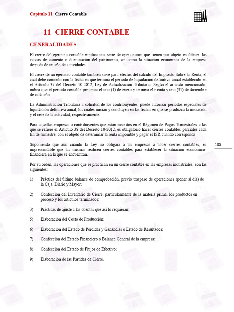 Ejemplo de Cierre Contable y Depreciación | PDF | Contabilidad | Estado ...