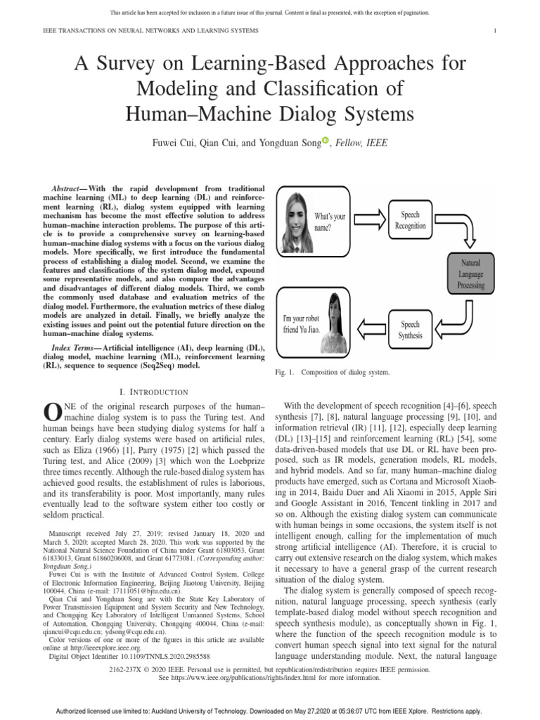 A Survey On Learning Based Approaches For Modeling And Classification Pdf Deep Learning 