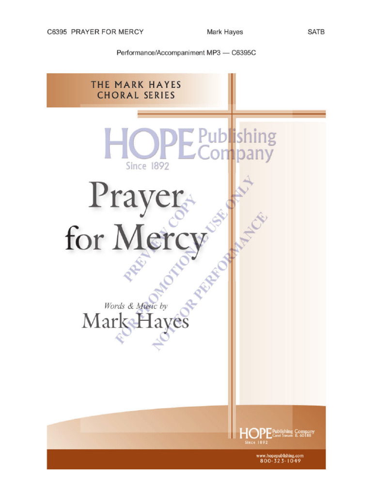 Prayer Mercy: Mark Hayes | PDF