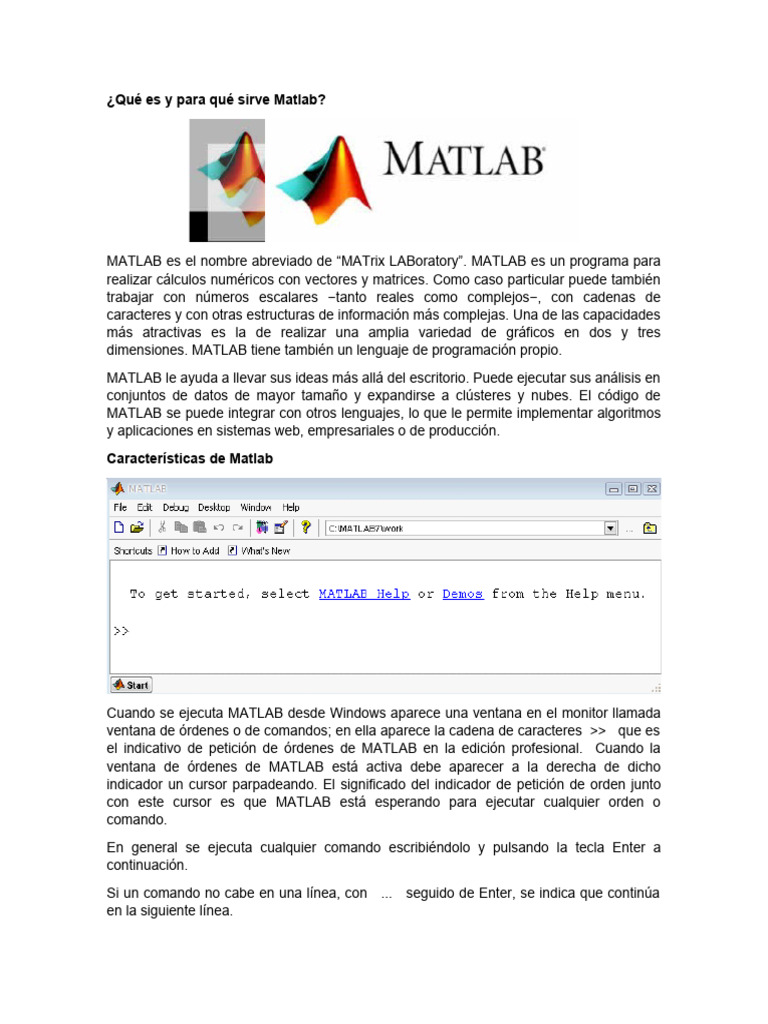 Qué Es Matlab | PDF | Matlab | Desarrollo de software