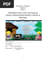 q2 Cot Filipino Week 2 Patinig Katinig | PDF