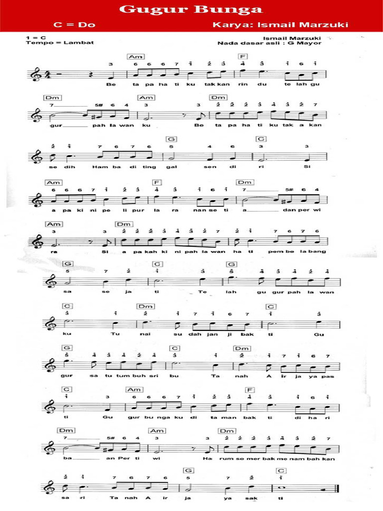 Not Balok Gugur Bunga | PDF