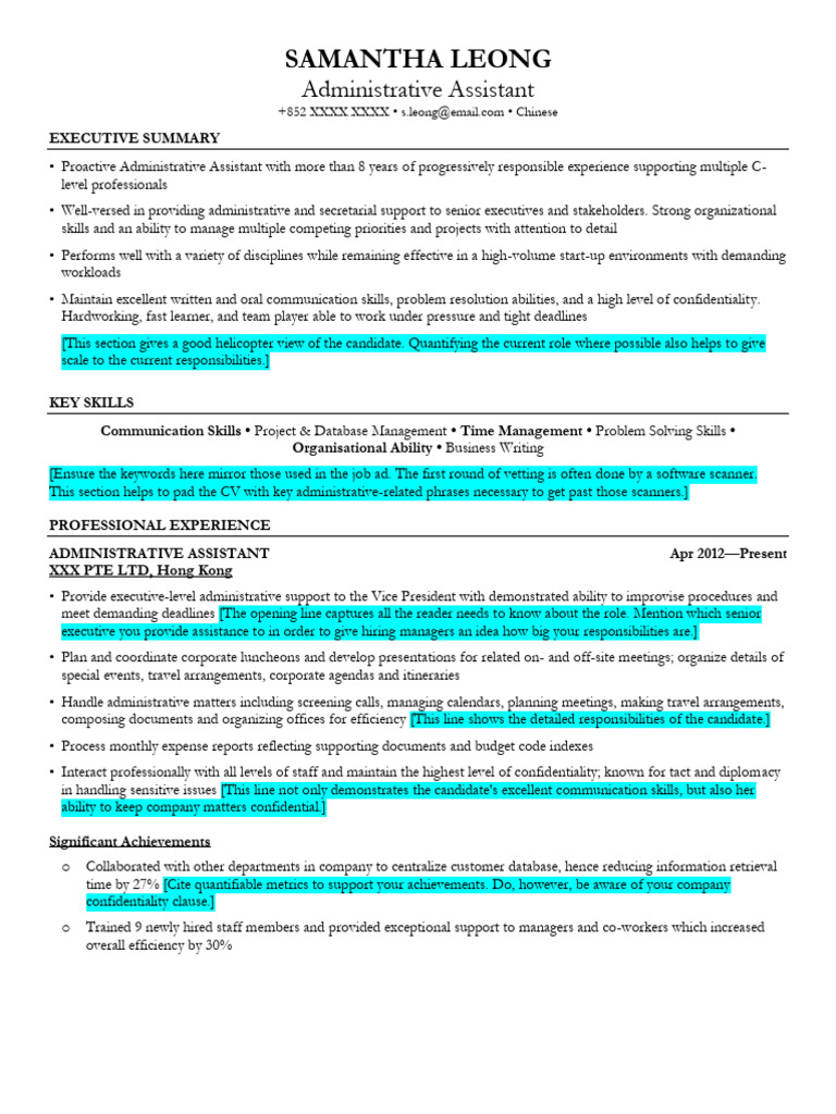 Client CV - Administrative Assistant | PDF | Business